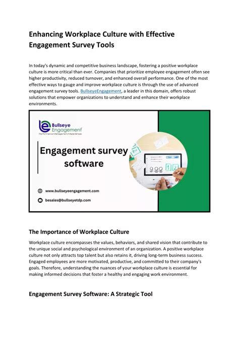 ppt enhancing workplace culture with effective engagement survey
