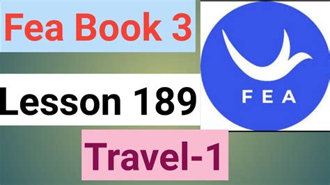 Fea Book Lesson Travel Youtube