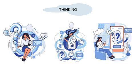 Problem Solving Concept Woman Wondering Royalty Free Vector