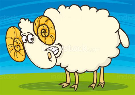 Cartoon Illustration Of Funny Happy Ram Indivstock