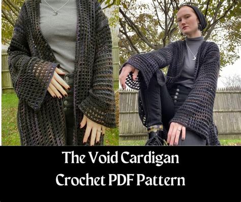 The Void Cardigan Pdf Crochet Pattern Goth Crochet Pattern Pdf Pattern