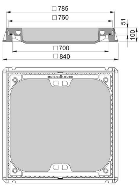 Baustoffkatalog Rahmen Gusseisen Deckel Beton Guss Lichte Weite