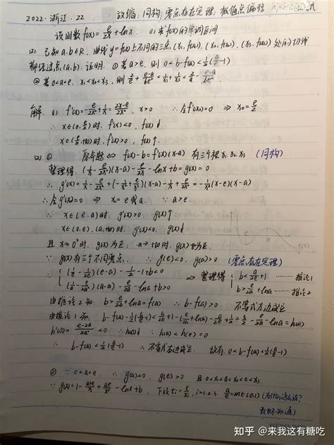 2022高考数学各省试卷导数压轴题汇编 手写笔记 知乎