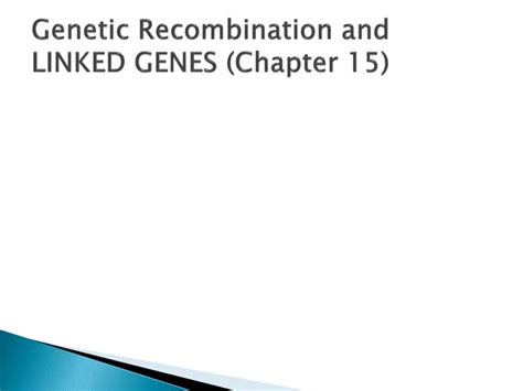 Ppt Genetic Recombination And Linked Genes Powerpoint Presentation