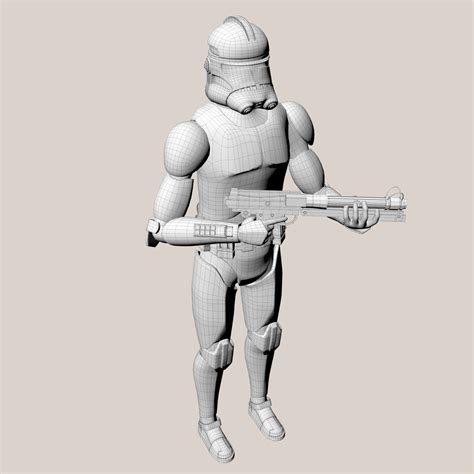 Clone Trooper Rigged 3D Model 70 Fbx Obj Ma Free3D