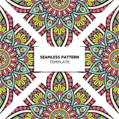 Premium Vector Seamless Mandala Color Pattern