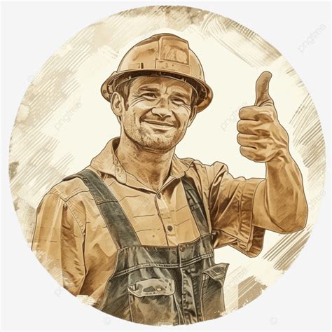 건설 노동자 엄지손가락 원 복고풍 건설 노동자 안전모 Png 일러스트 및 이미지 에 대한 무료 다운로드 Pngtree