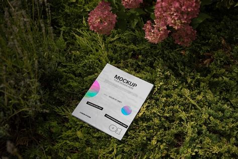 premium psd book or magazine with gradient color effect and vegetation