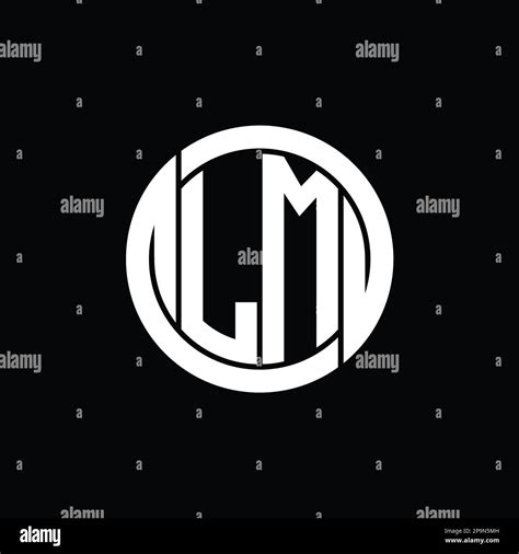 LM Logo Monogram Shield Inside Circle Isolated Shape Vector Images