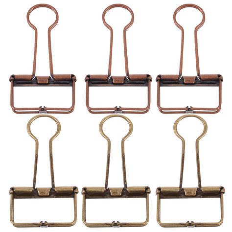 금속 와이어 바인더 클립 할로우 아웃 종이 바인더 클립 송장 지폐 클램프 사무실 학교 문구류용 종이 정리함 6 개 사무실 바인딩 용품