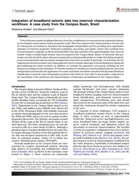 Pdf Integration Of Broadband Seismic Data Into Reservoir Of