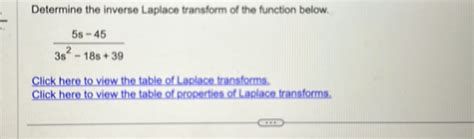 Determine The Inverse Laplace Transform Of StudyX