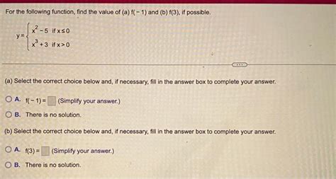 Solved For The Following Function Find The Value Of Chegg