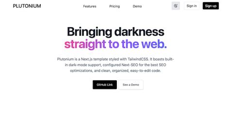 Plutonium Free Nextjs Tailwind Css Template Nextjs Templates