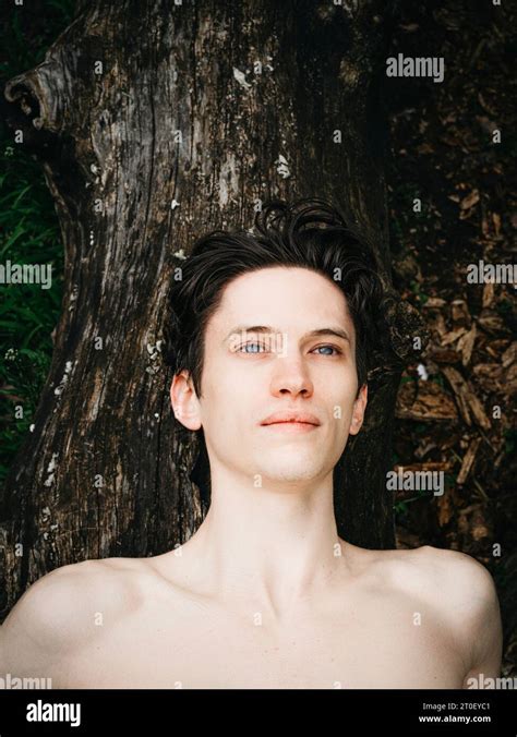 Gay Naked Man In Forest Stock Photo Alamy