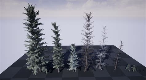 artstation winter trees unreal engine 4 game assets