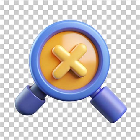 3d Set Of Magnifying Glass Icons With A Check Mark And A Cross Trendy And Modern Vector In 3d
