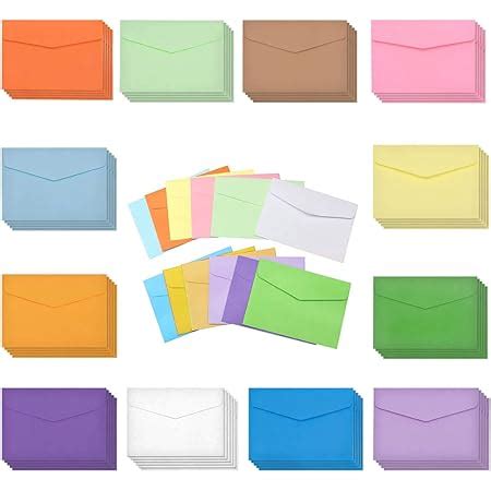 CYH Mini Enveloppe Multicolores 50 Pièces Enveloppe Kraft avec 50