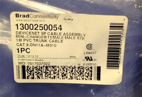 Devicenet 5p Cable Assembly New In Bag Industrial And Scientific