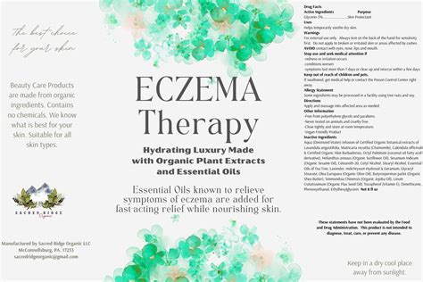 Organic Lotion Eczema Therapy Sacred Ridge Organic Llc
