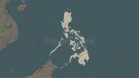 Philippines Highlighted Topo French Stock Illustration Illustration