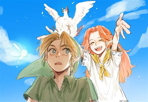 Link Marin And Cucco The Legend Of Zelda And 1 More Drawn By Himu