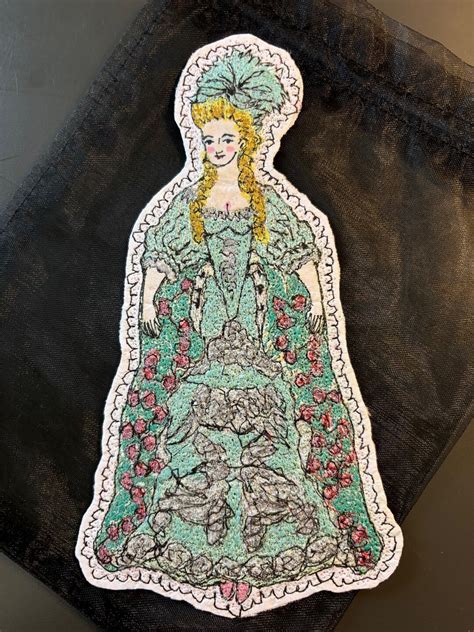 Marie Antoinette Flatsy Textile Art Doll Ready To Hang Or Stick To The