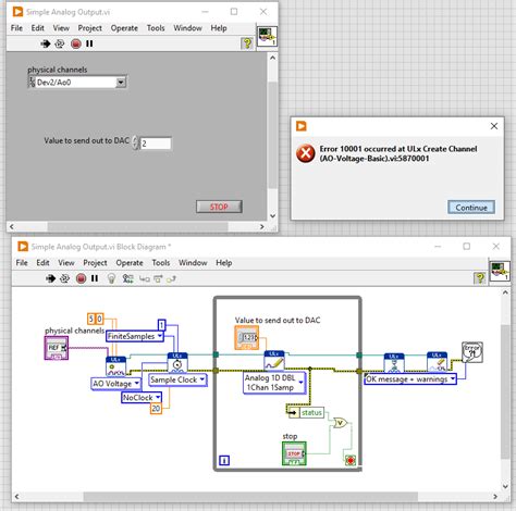 Error Occurred At ULx Create Channel AO Voltage Basic Data
