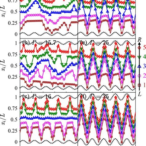 Temporal Evolution Of Grain Position At Fixed Vibration Frequency