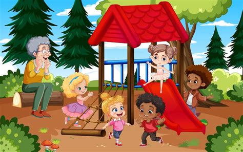 숲 놀이터 벡터 Freepik에서 무료 고품질 벡터를 다운로드하세요 Freepik