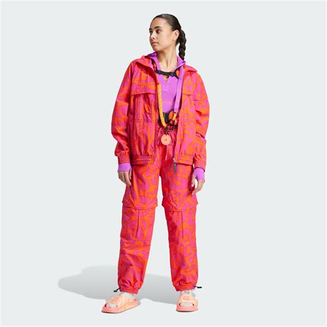 Adidas Adidas By Stella Mccartney Woven Printed Track Pants Orange