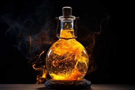 Flask Yellow Smoke Danger Bottle Generate Ai 3532892