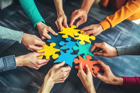 Team Building Exercises And Activities With Puzzle To Foster Collaboration Stock Illustration