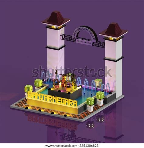 3d Voxel Rendering Iconic Buildings City Stock Illustration 2251306823