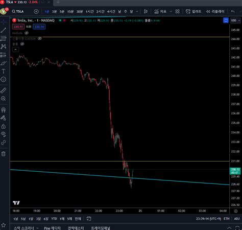 테슬라 하락추세선 돌파 후 되돌림으로 터치 주식 에펨코리아