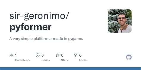 GitHub Sir Geronimo Pyformer A Very Simple Platformer Made In Pygame