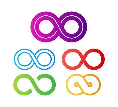 Infinity In Abstract Style On White Background Round Logo Future