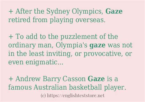 How To Use In Sentence Of Gaze Englishteststore Blog