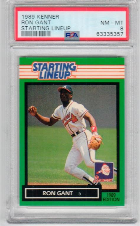 1989 Kenner Starting Lineup Card Ron Gant Braves Rare Regional PSA 8 EBay