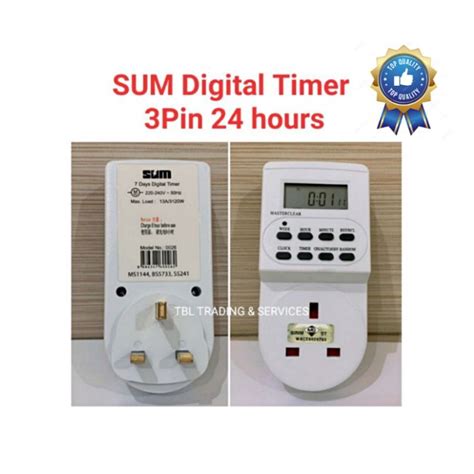 sum 24hours digital 3pin plug in timer sirim digital timer shopee