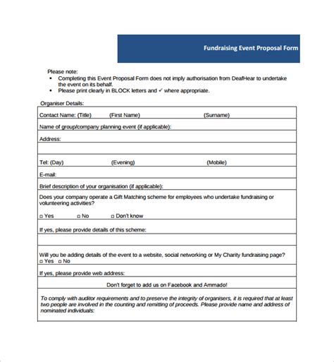 Fundraiser Proposal Template