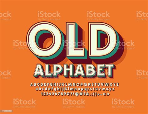 벡터 복고풍 스타일 3d 알파벳 문자 숫자 및 기호 입체 이미지에 대한 스톡 벡터 아트 및 기타 이미지 입체 이미지 3차원 형태 컴퓨터 글자 Istock