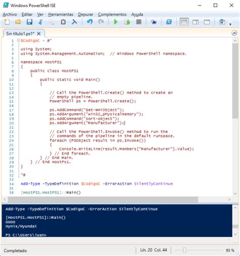 Ejecutar Un Código De C Desde Powershell Que Ejecuta Un Cmdlet De Powershell Operating