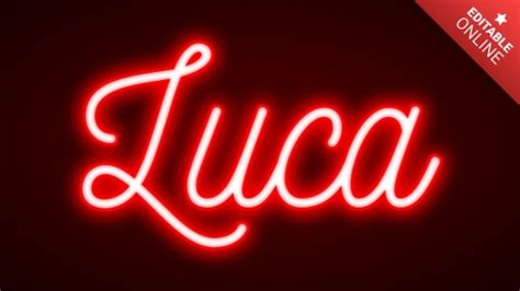 Luca Red Neon 3d Text Effect Generator