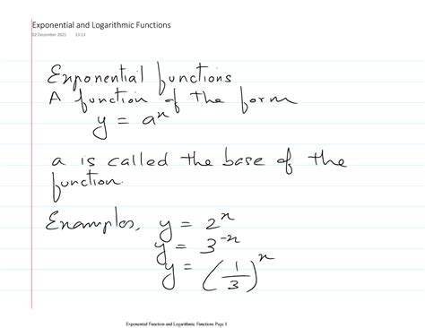 lecture 11 exponential and logarithmic functions optimisation in