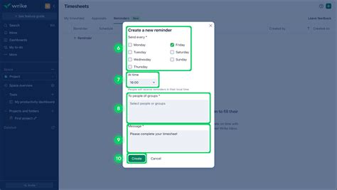 Timesheet Reminders Wrike Help Center