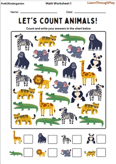 Count And Write Set Of 2 Worksheets Etsy