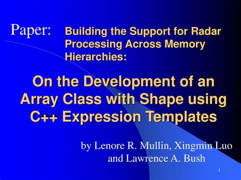 Building The Support For Radar Processing Across Memory Hierarchies