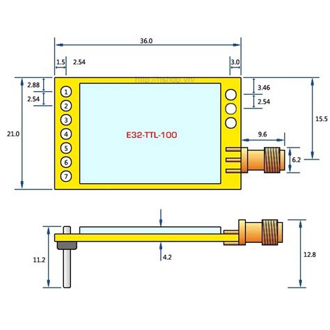 Mạch Lora E32 Ttl 100 E32 433t20d Sx1278 Tặng Anten 433mhz 2dbi