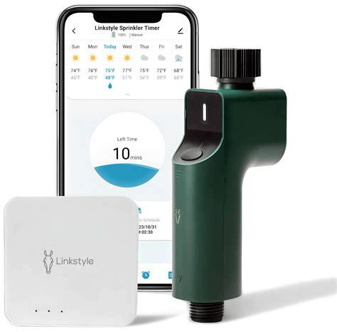 LINKSTYLE Sprinkler Timer With Wireless Hub For Remote Access Wi Fi Faucet Water Timer